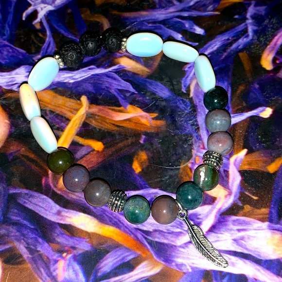 Gypsy Carebear | Jewelry | 22 8mm 2mm Puffs Dream Magicgoddess Cnatural Stone Bracelet | Poshmark